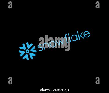 Snowflake Inc. rotated logo, black background B Stock Photo - Alamy