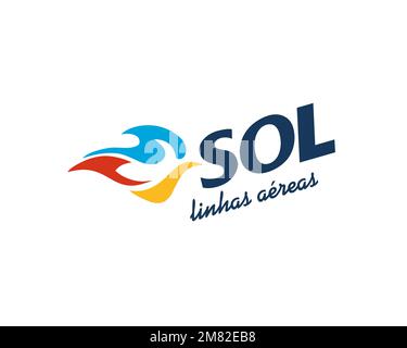 Sol Linhas Aereas, rotated logo, white background B Stock Photo - Alamy