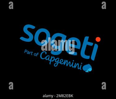 Sogeti, rotated logo, black background Stock Photo - Alamy