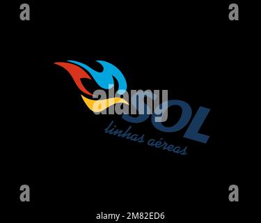 Sol Linhas Aereas, rotated logo, black background Stock Photo - Alamy
