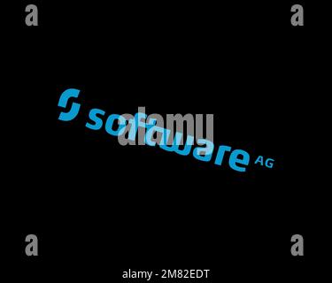 Software AG, rotated logo, black background Stock Photo - Alamy