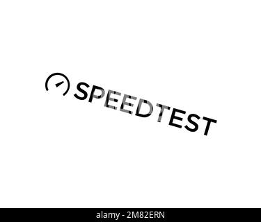 Speedtest. net, rotated logo, white background Stock Photo - Alamy