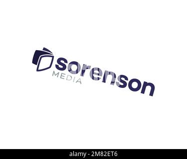 Sorenson Media, rotated logo, white background Stock Photo - Alamy