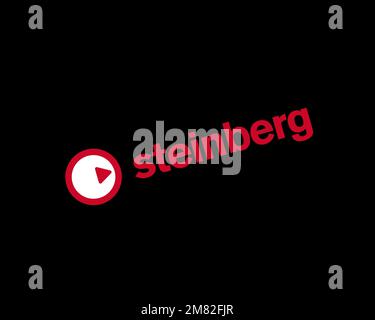 Steinberg, rotated logo, black background B Stock Photo - Alamy