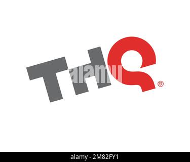 THQ, rotated logo, white background B Stock Photo - Alamy
