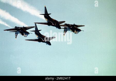 An air-to-air left front view of a A-4F Skyhawk aircraft assigned to ...