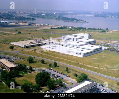 An aerial view of the Defense Intelligence Analysis Center building ...