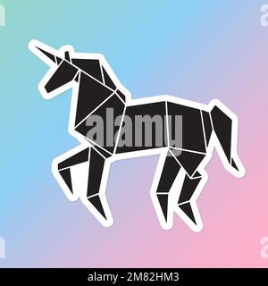 Origami unicorn geometric sticker vector Stock Vector Image & Art - Alamy