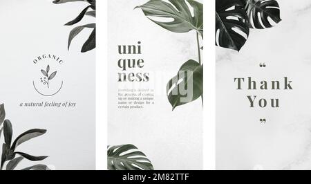 Minimalist natural marketing banner design template vector set Stock ...