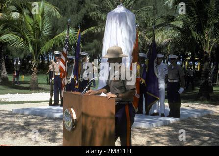 Marine Corps Colonel J. Karl Miller, commander Marine Barracks Guam ...