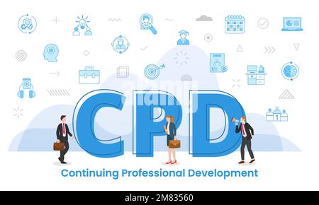 cpd continous professional development concept with icon set with big ...