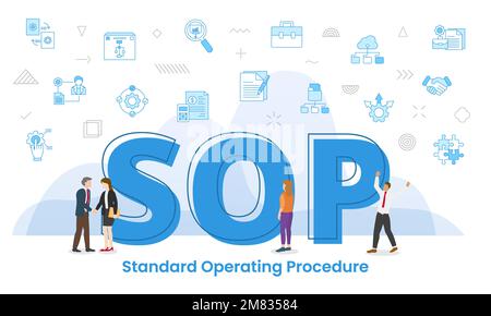 sop standard operating procedure concept with icon concept with round ...