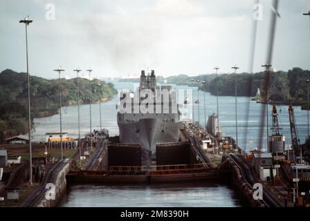 A bow view of the USNS BELLATRIX (T-AKR-88), a vehicle cargo ship ...