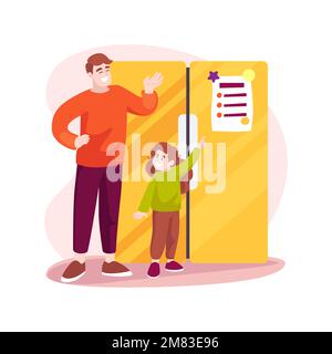 Rules of household isolated cartoon vector illustration. Parent ...