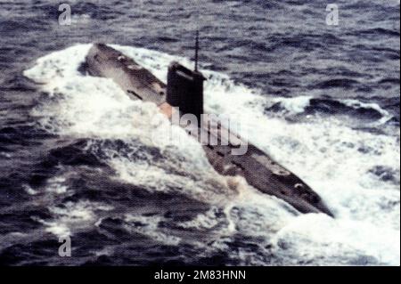 A port quarter view of a Soviet Tango class nuclear-powered patrol ...