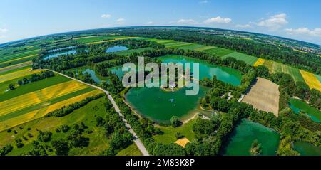 Aerial view to the region around the Sander Lake, a local recreation ...