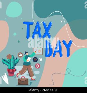 Hand writing sign Tax Time. Business concept compulsory contribution ...