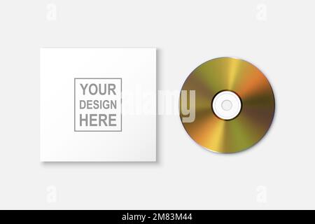 Vector Realistic Yellow CD, DVD with Plastic Rectangular Cover ...