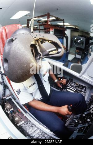 A technician at the Armstrong Aerospace Medical Research Laboratory ...