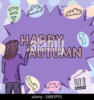 Text caption presenting Happy Autumn. Internet Concept Annual Special ...