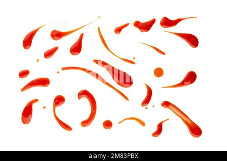 Ketchup Drops Set Isolated, Tomato Sauce Splash, Catsup Stain, Hot ...