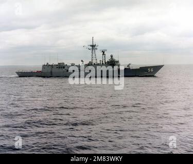 A starboard beam view of the guided missile destroyer USS ROBISON (DDG ...