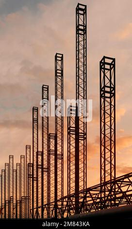 Steel tube truss structure Stock Photo - Alamy