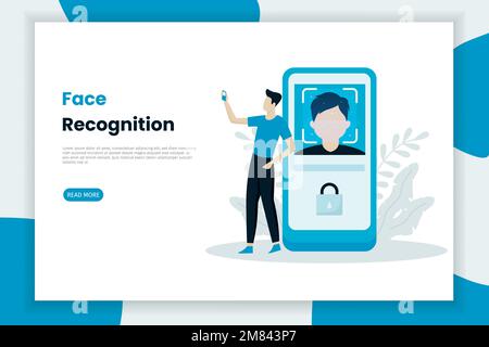 Face recognition illustration concept. Illustration for websites ...