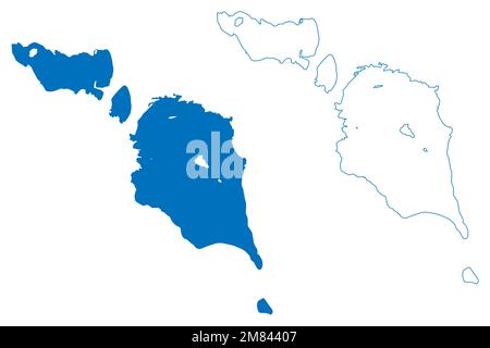 Lake Alakol and Sasykkol (Republic of Kazakhstan) map vector ...