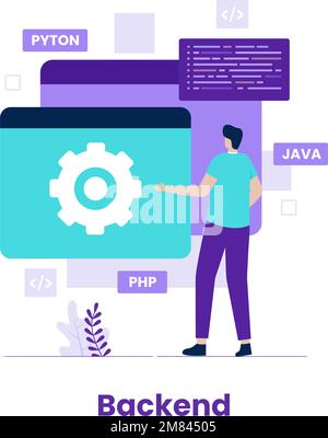 Backend development abstract concept vector illustrations Stock Vector ...