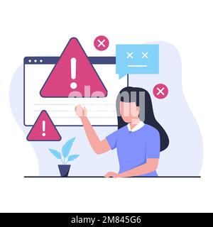 Flat design off system error illustration concept. Illustration for ...