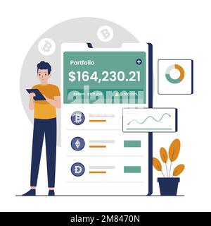 Portfolio illustration design concept. Illustration for websites ...