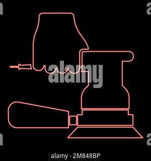 Neon sander in hand holding tool use Arm using circular sheet Electric ...