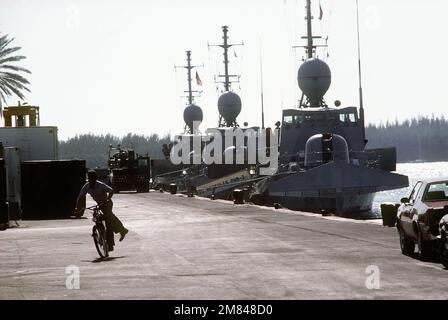 Three hydrofoil patrol combatant missile ships, including the USS ...