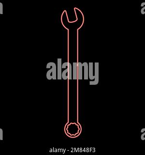 Neon wrench hexagon Spanner Hand tool Mechanic engineer instrument red ...