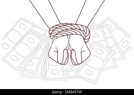 Hands tied with rope, vector illustration Stock Vector Image & Art - Alamy