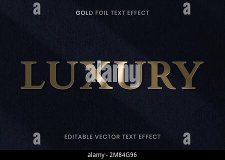 Gold foil texture text effect vector editable template Stock Vector ...