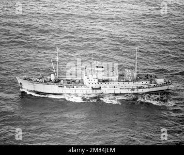 An elevated port beam view of a Soviet Grisha III light frigate ...