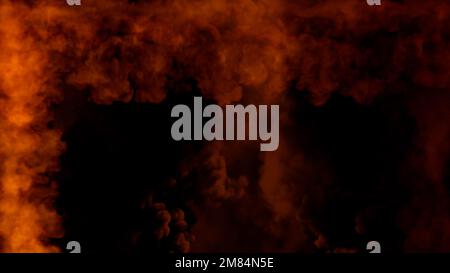 frame for content of 2 fire lines burning on black, isolated - object ...