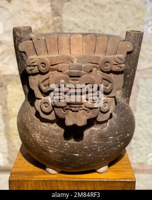 A ceramic effigy of Cocijo, the rain god, from the ruins of the Zapotec ...