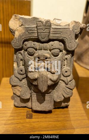 Pre-Hispanic ceramic Zapotec funerary brazier in the form of a man in ...