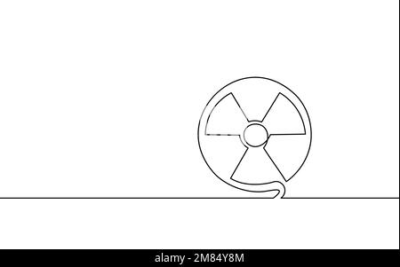 Radiation icon line continuous drawing vector. One line Radiation icon ...