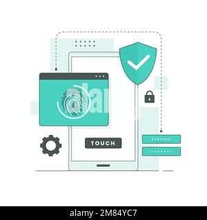 Fingerprint line illustration concept. Illustration for websites ...