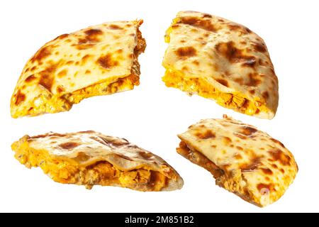 Stuffed Paratha Isolated on White background Stock Photo - Alamy