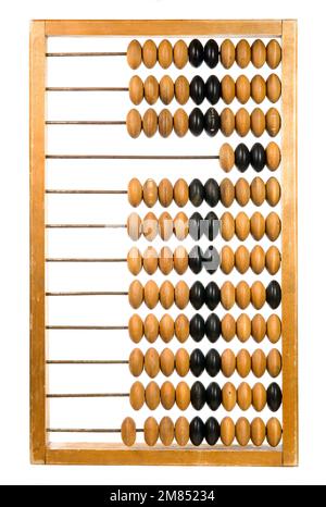 Retro calculator – old wooden counting frame Stock Photo - Alamy