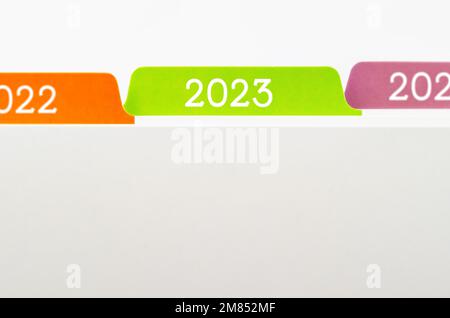 File folders with a tab labeled 2023 Stock Photo - Alamy