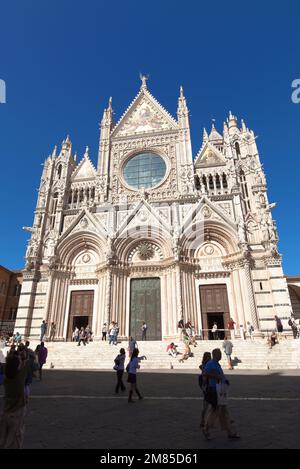 SIENA, ITALY ON AUGUST 27, 2014.Colorful banners of the Contrade, flags ...