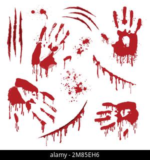 Scratched claw blood wounds hand background Stock Vector Image & Art ...