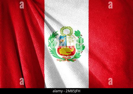 Peru flag on towel surface illustration with, country symbol Stock ...
