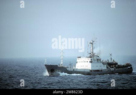 A port bow view of the Soviet Moma class intelligence collector Ekvator ...